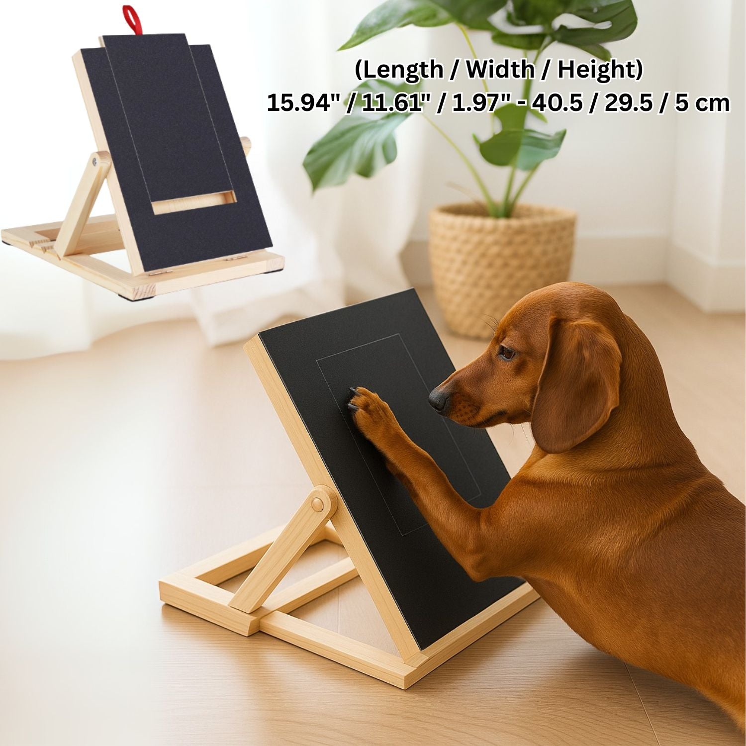 Dachshund Nail Scratching Pad – Self-Grooming Wooden Board for Healthy ...