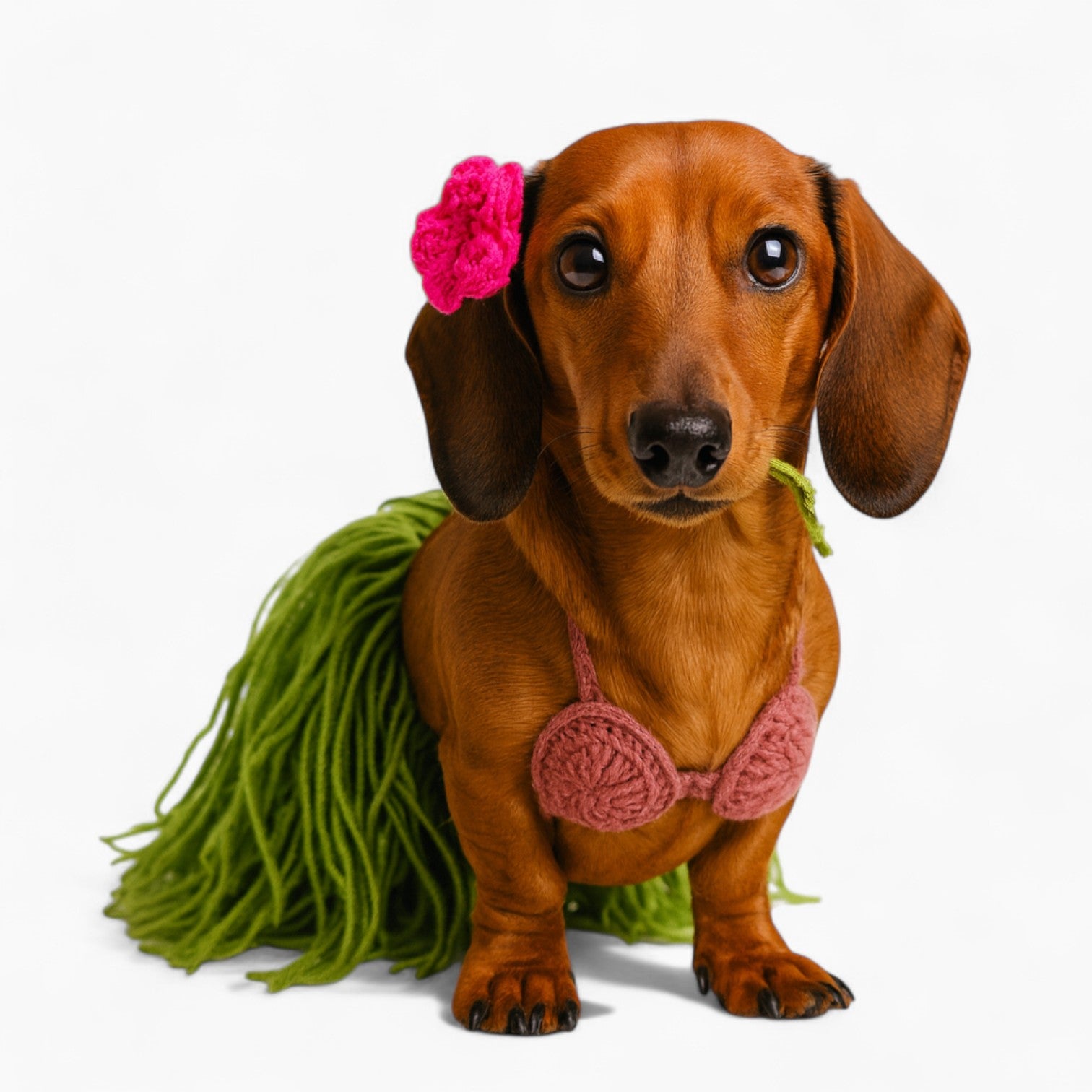 AlohaPaws Dachshund Hula Costume – Hawaiian Luau Dog Outfit – Dachshund ...