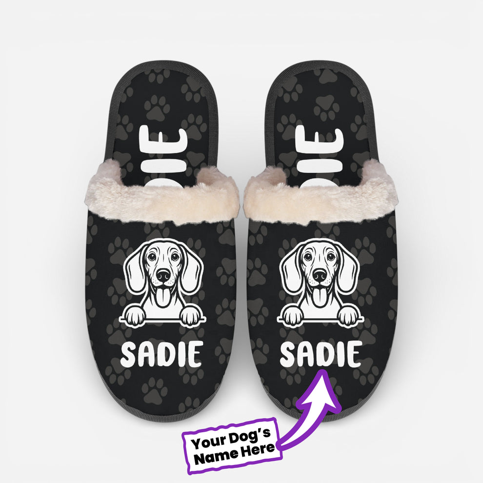 Ivy - Personalized Cozy Winter Slippers – Dachshund Shop