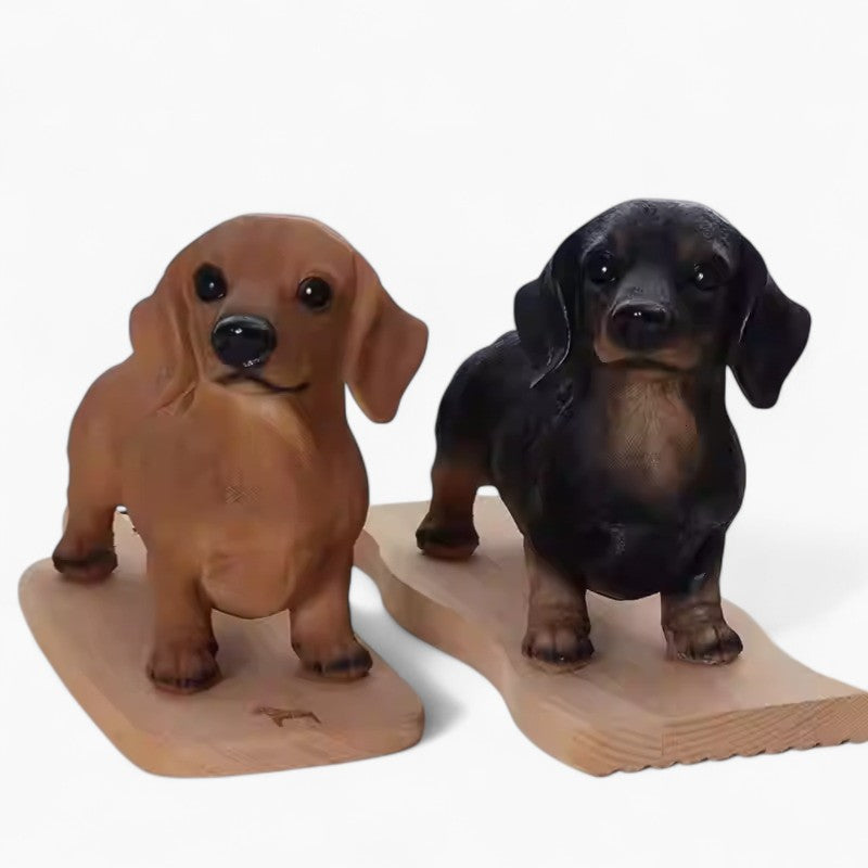 DachDecor Dachshund Realistic Figurines – Handmade Resin Dog Statues f ...