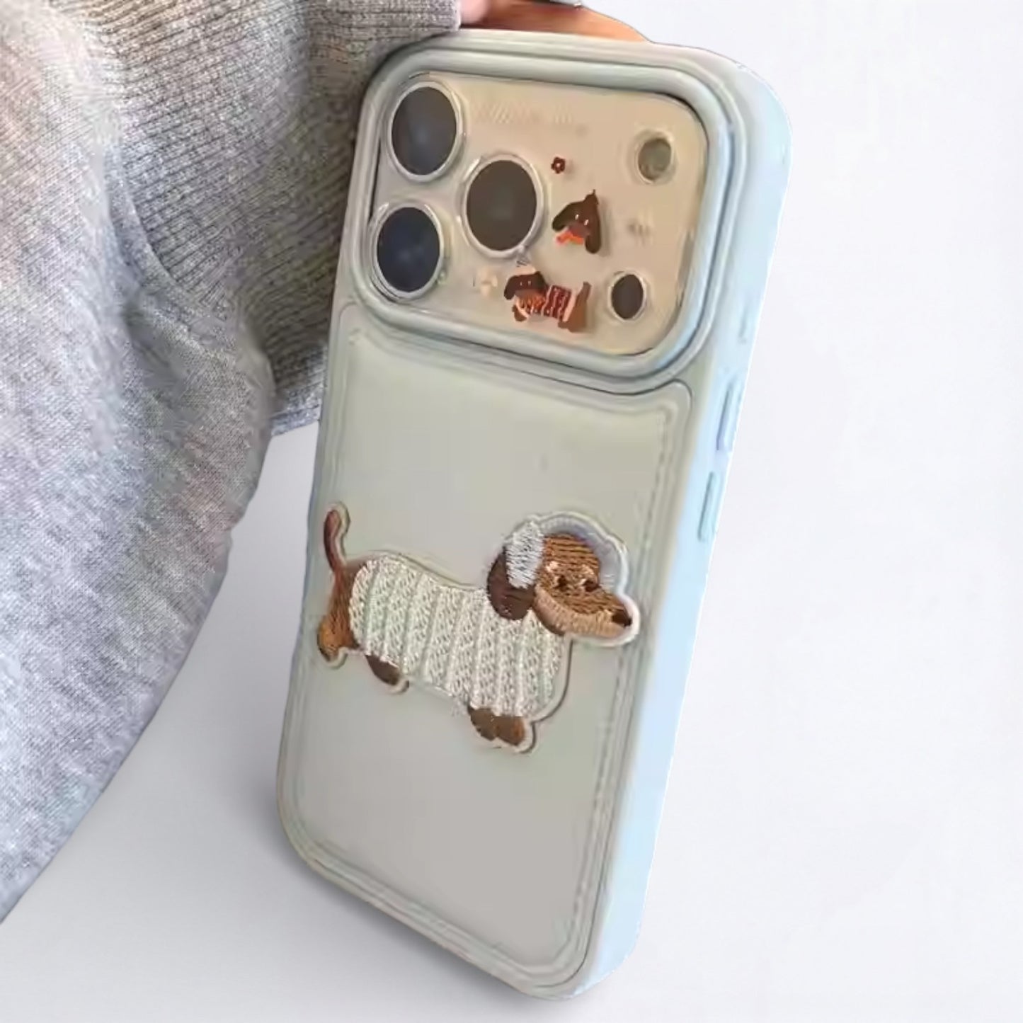 DoxiTune Dachshund Embroidered iPhone Case – Cute Plush Cartoon Protec ...